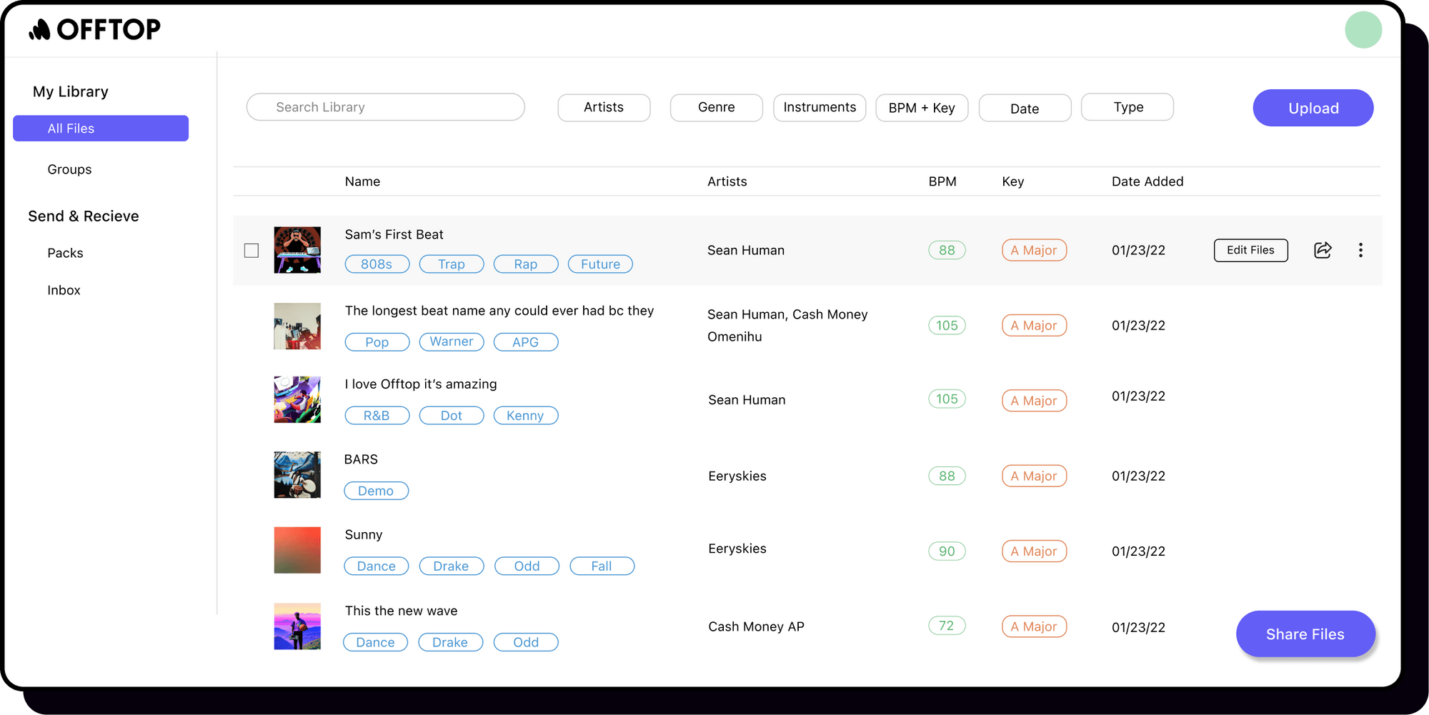 Offtop - A Better Way to Organize & Share Music Files